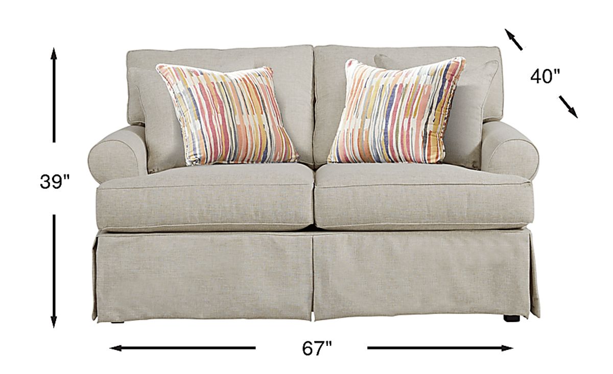 Cindy Crawford Beachside Walk Linen Beige Textured Loveseat | Rooms to Go