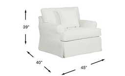 Cindy Crawford Beachside Walk White Cotton Fabric Chair | Rooms to Go