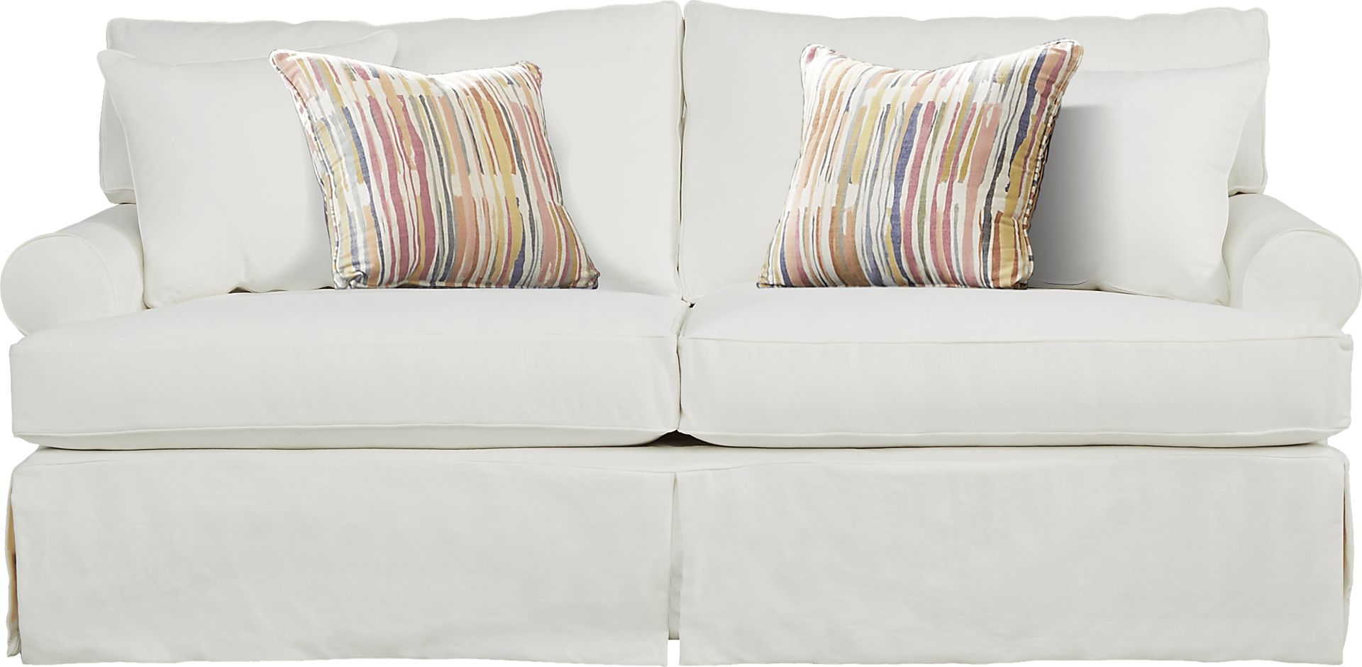 Cindy Crawford Beachside Walk White Cotton Fabric Sleeper Sofa Rooms to Go