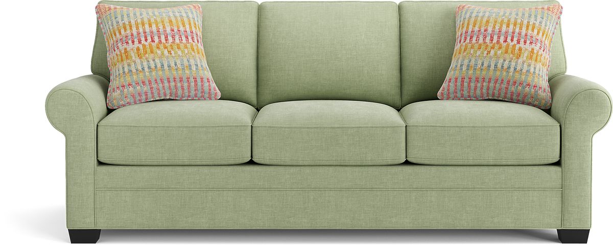 Cindy Crawford Bellingham Celadon Green Chenille Fabric Sleeper Sofa ...