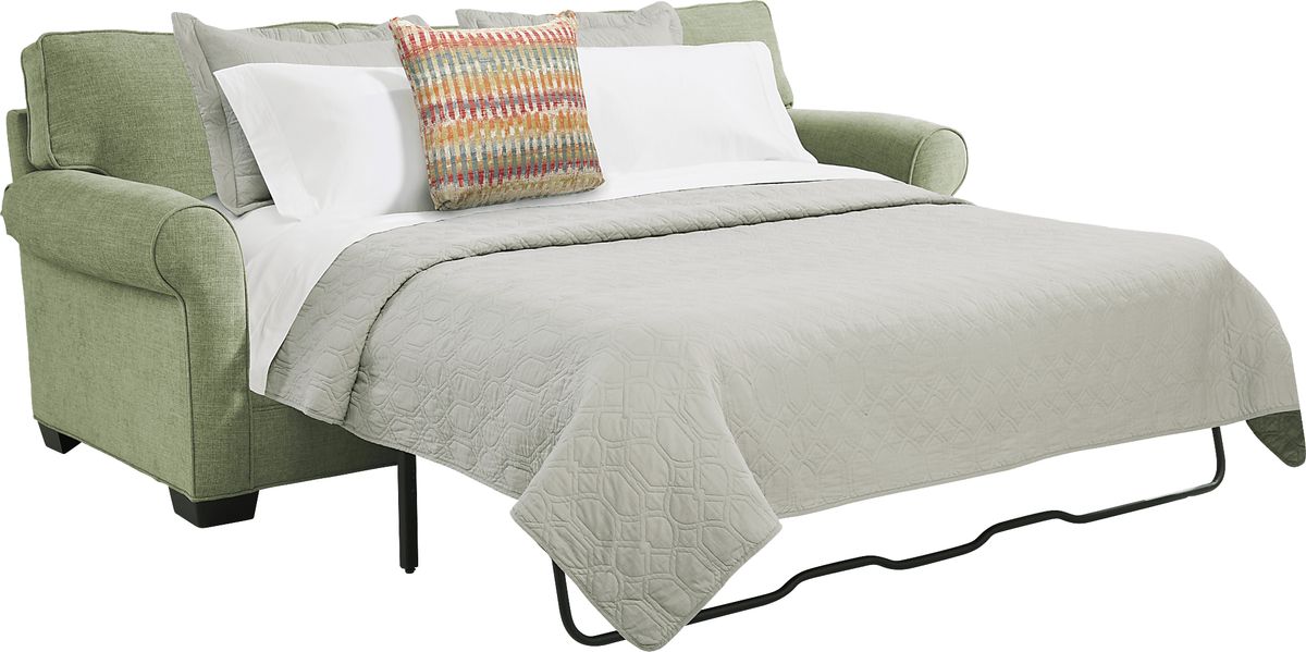 Cindy Crawford Bellingham Celadon Green Chenille Fabric Sleeper Sofa ...