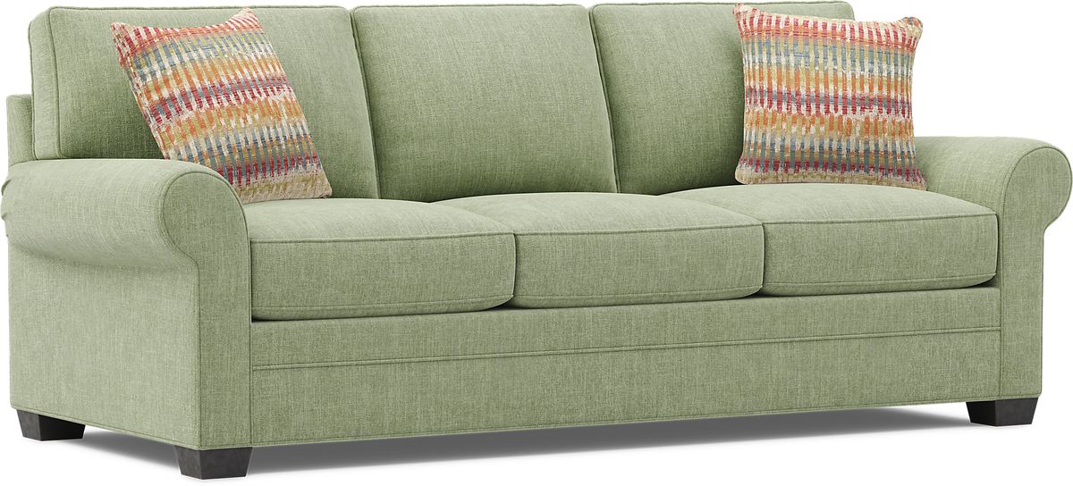 Cindy Crawford Bellingham Celadon Green Chenille Fabric Sleeper Sofa ...