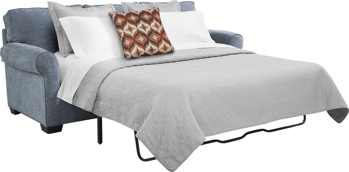 Cindy Crawford Bellingham Chambray Blue Chenille Fabric Premium Sleeper ...