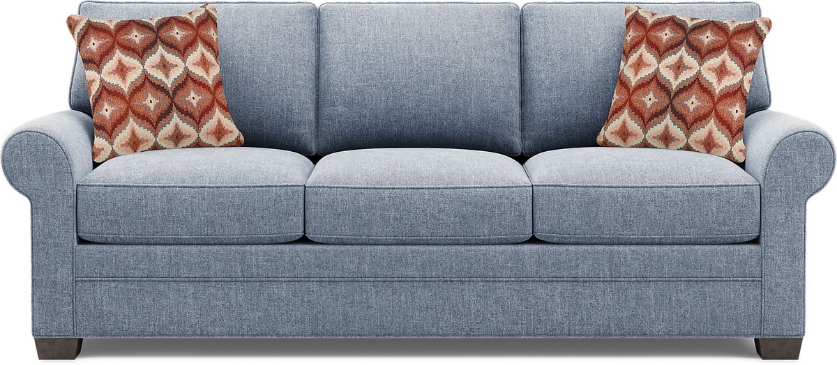 Cindy Crawford Bellingham Chambray Blue Chenille Fabric Premium Sleeper ...