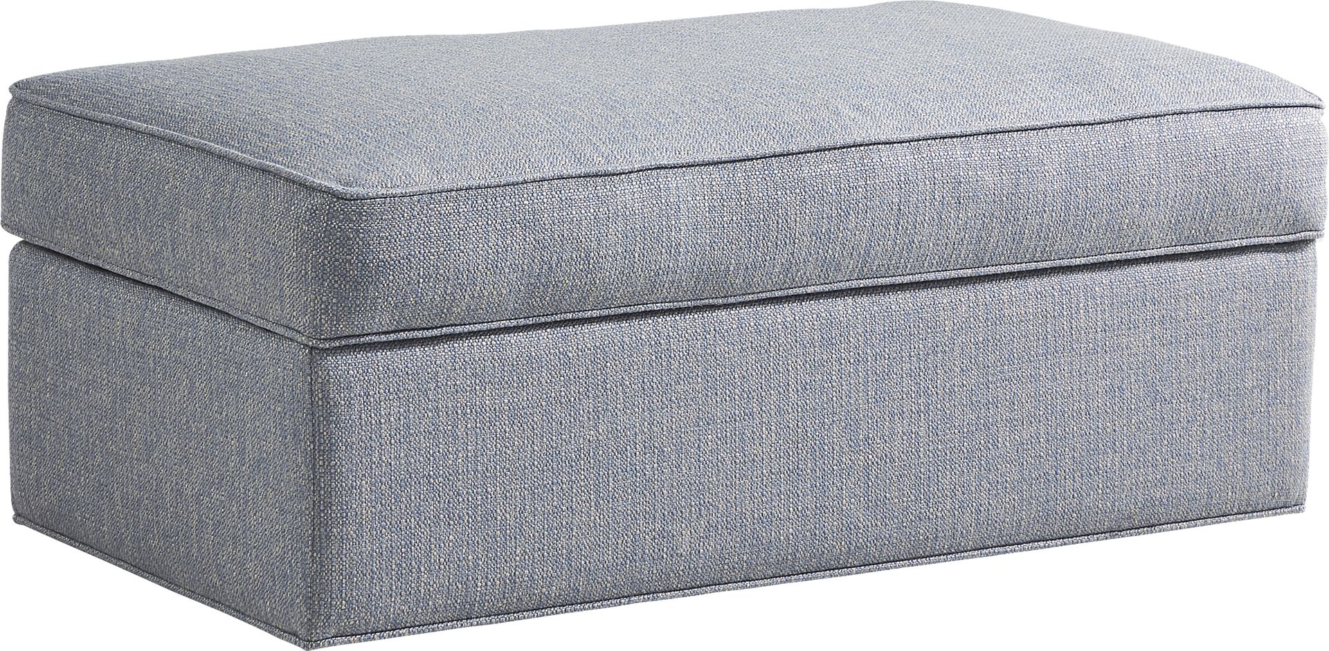 Cindy Crawford Bellingham Denim Blue Textured Storage Ottoman | Rooms to Go