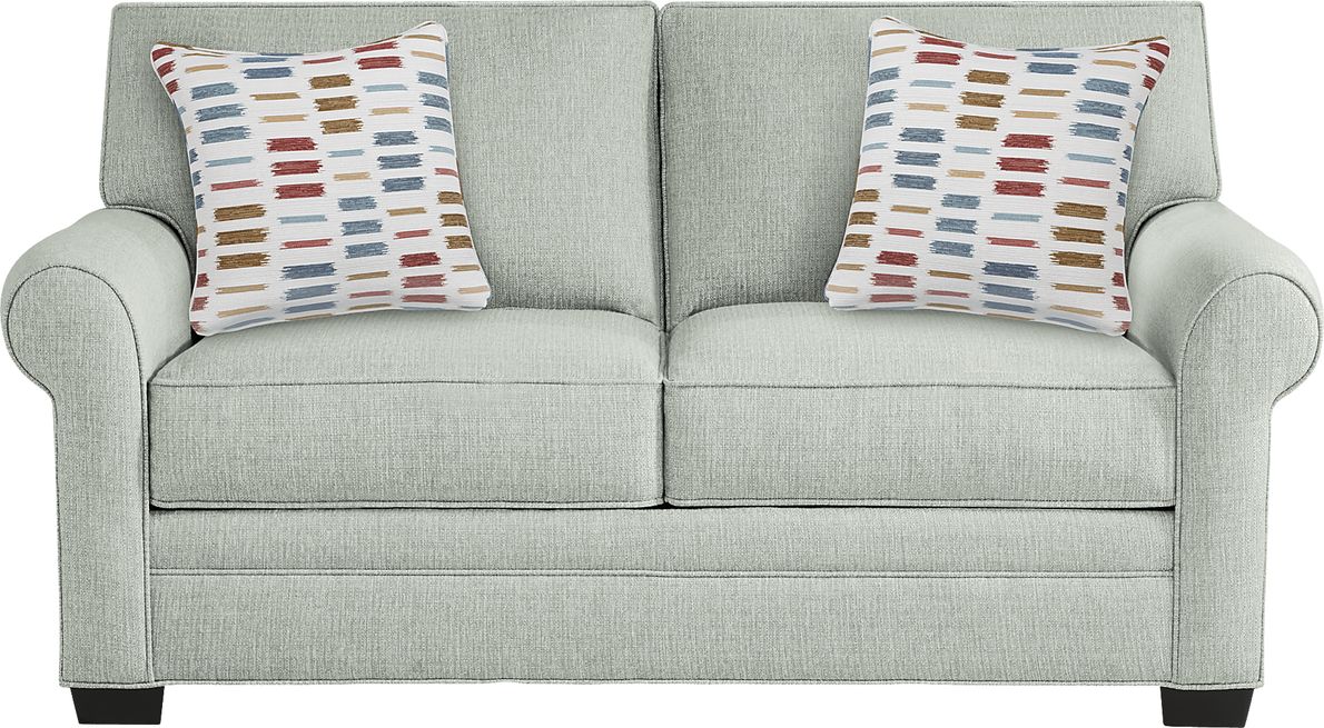 Cindy Crawford Bellingham Green Textured Loveseat - Rooms To Go