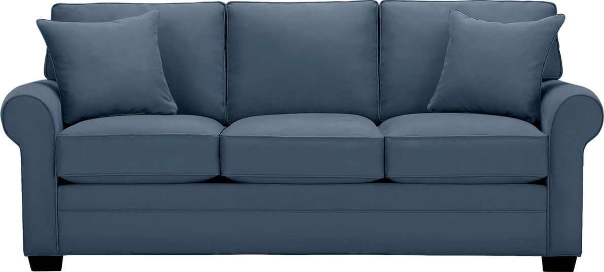 Cindy Crawford Bellingham Indigo Blue Microfiber Sofa - Rooms To Go