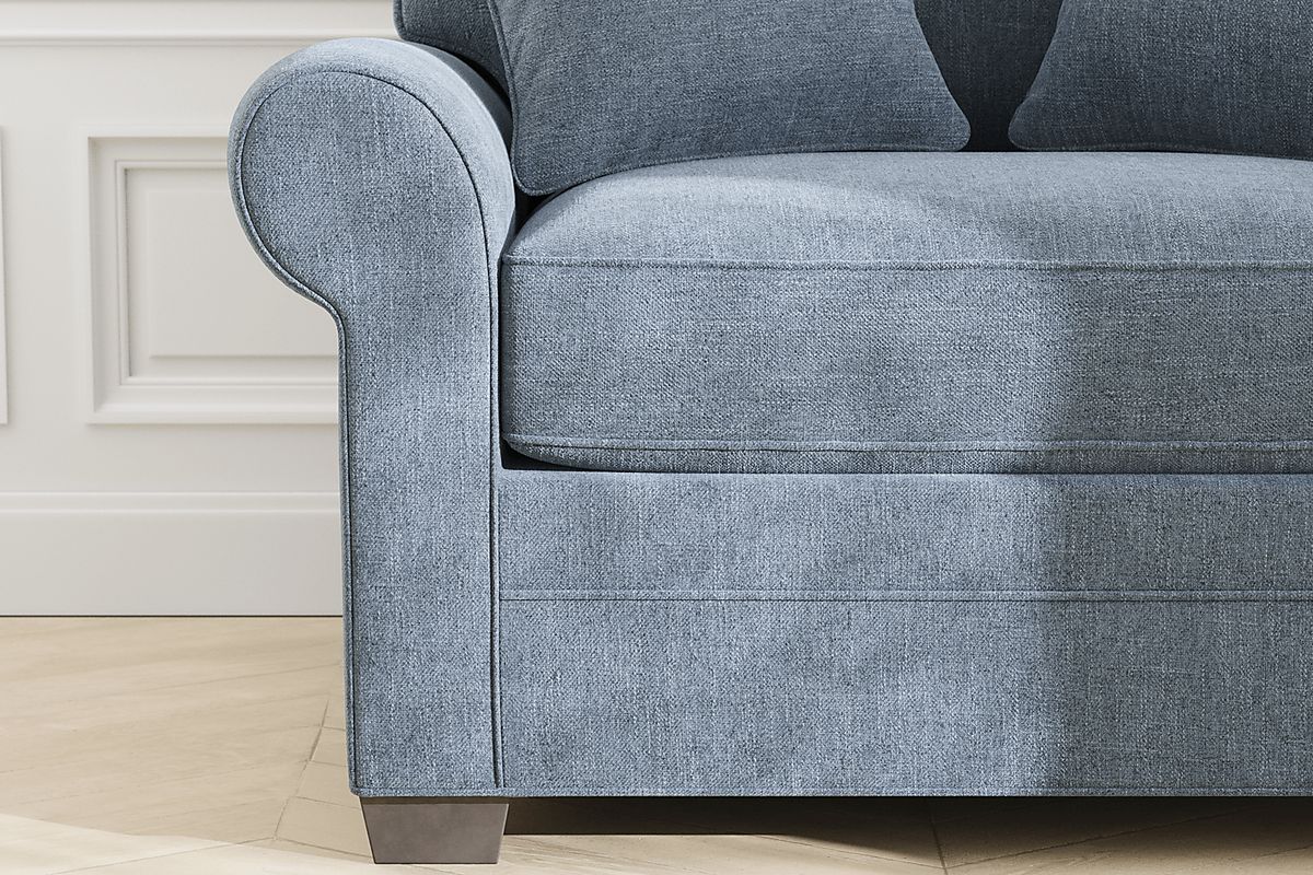 Cindy Crawford Bellingham 5 Pc Chambray Blue Chenille Fabric Living ...