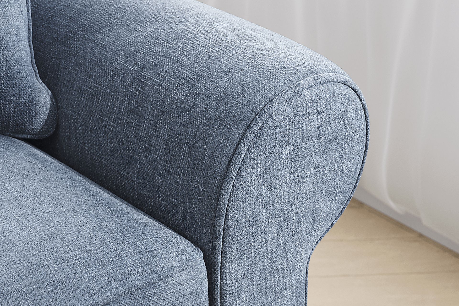 Cindy Crawford Bellingham 5 Pc Chambray Blue Chenille Fabric Living ...