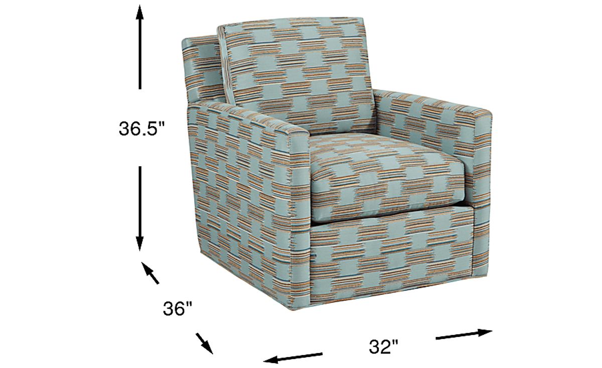 Cindy Crawford Brookview Heights Lagoon Blue Polyurethane Fabric Swivel ...