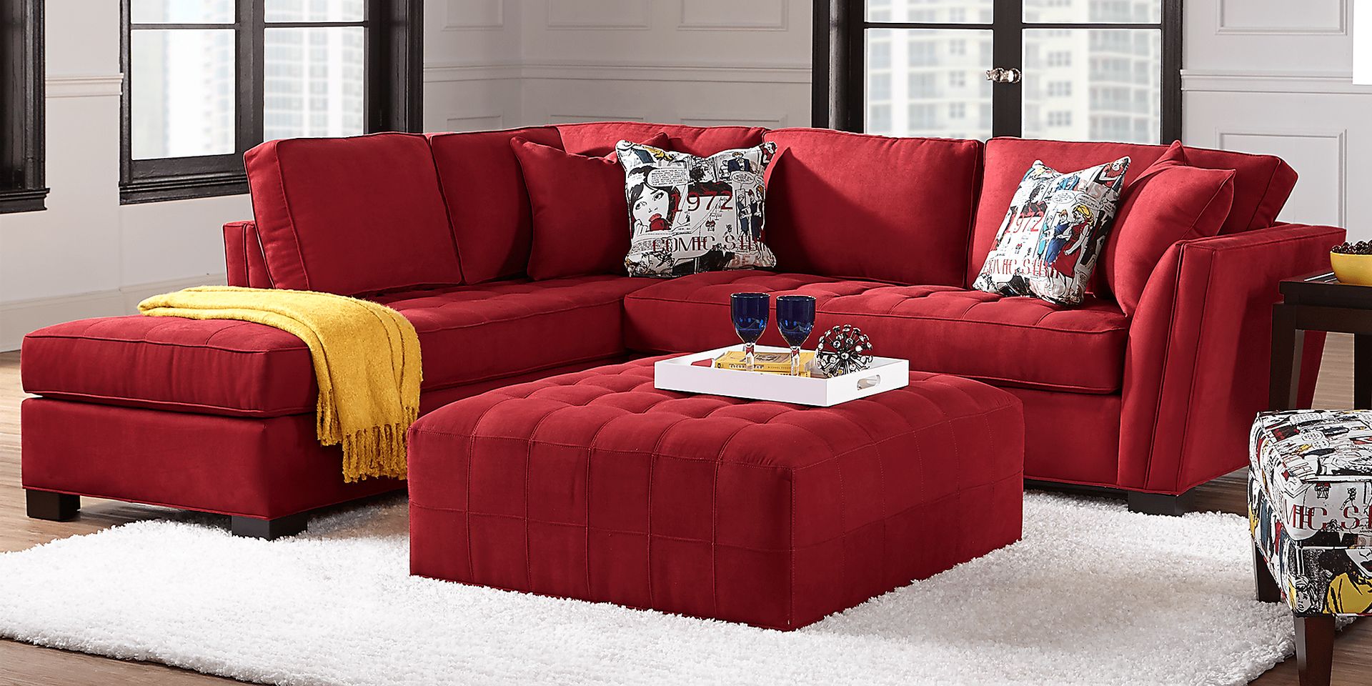 Rooms to go red sectional store