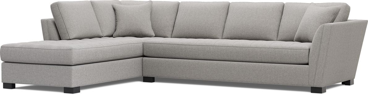 Cindy Crawford Calvin Heights Smoke Gray Textured 2 Pc Left XL Arm ...