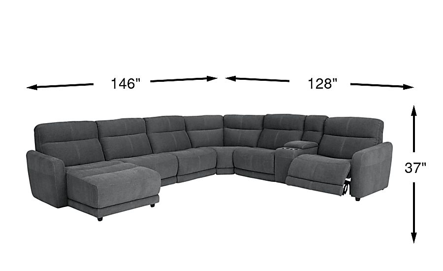 Cindy Crawford Home Camden Court Gray 7 Pc Power Reclining Sectional ...