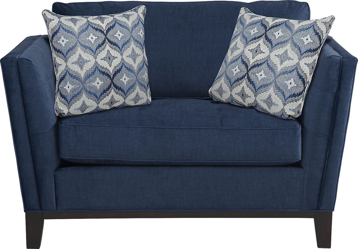 Cindy Crawford Central Boulevard Ink Blue Plush Chair | Rooms to Go