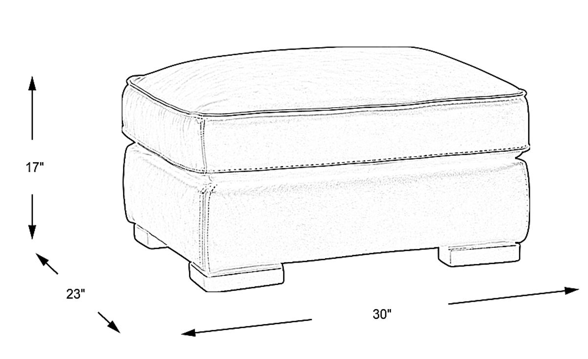 Cindy Crawford Deangelo Dark Gray Leather Ottoman | Rooms to Go