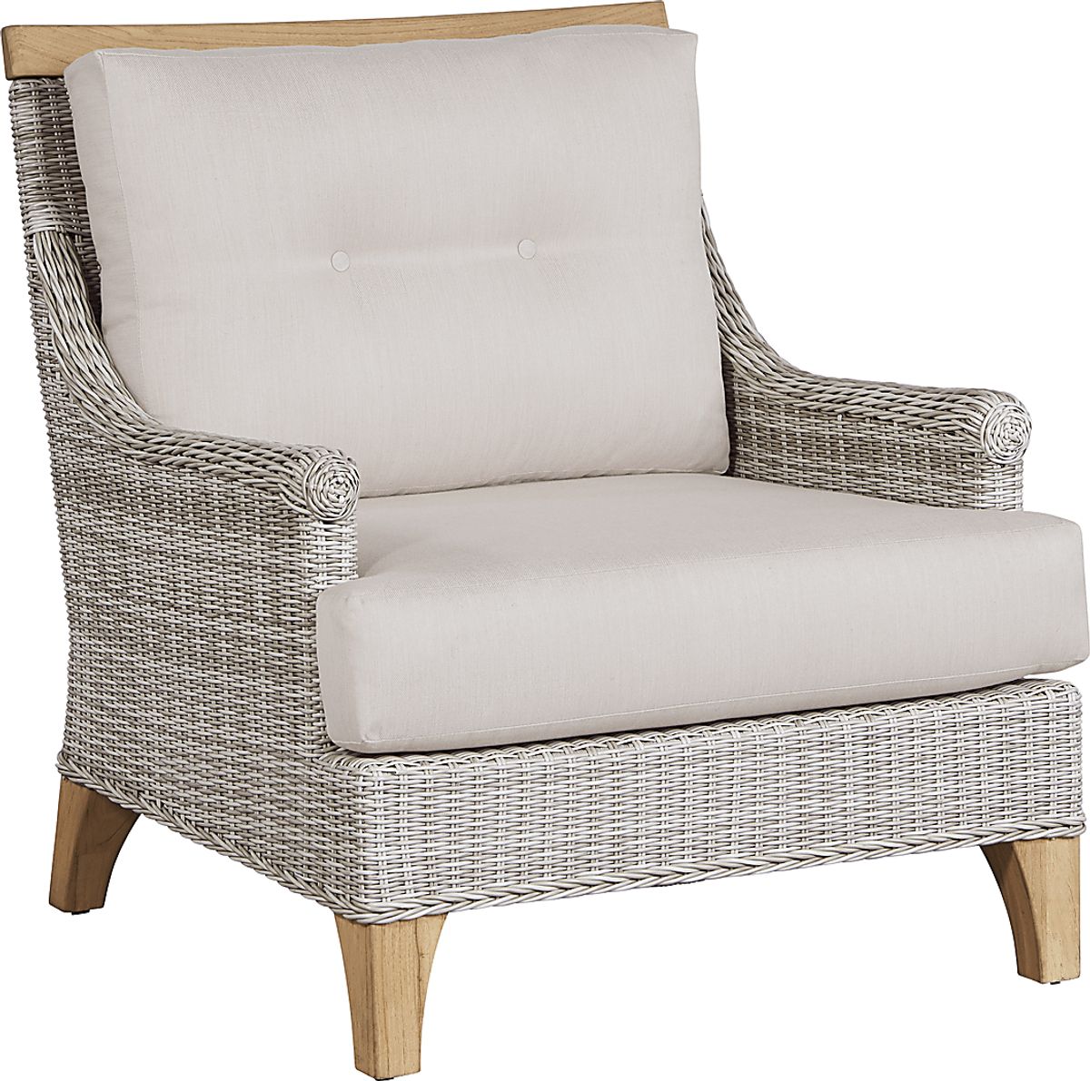 Cindy Crawford Hamptons Cove Gray Wicker Rollo Linen Beige Outdoor ...
