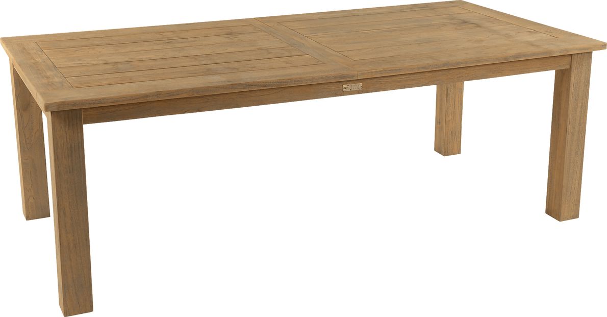Cindy Crawford Hamptons Cove Natural Light Wood Teak Outdoor Extension ...