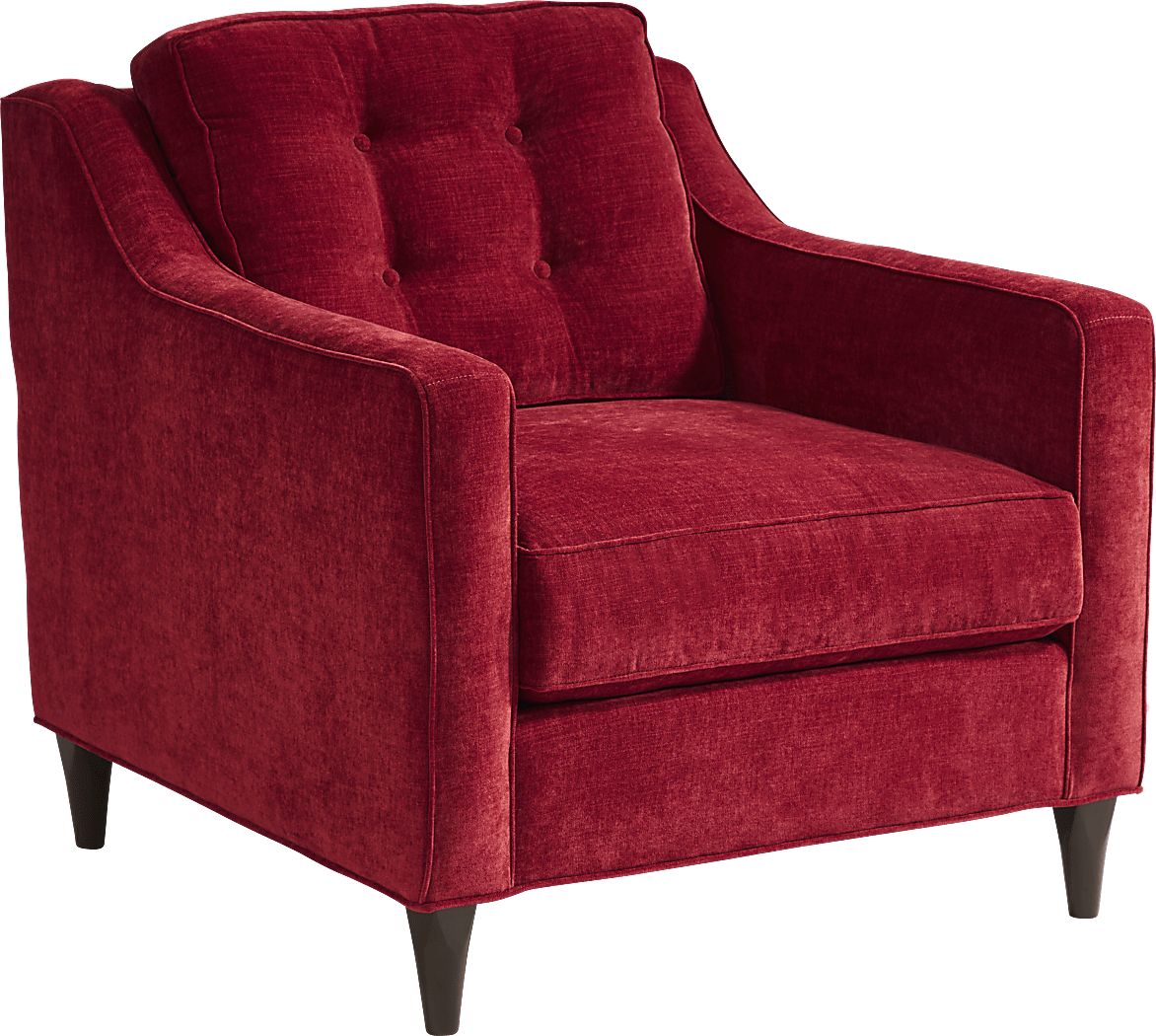 Cindy Crawford Hanover Ruby Red Chenille Fabric Chaise Sofa | Rooms to Go