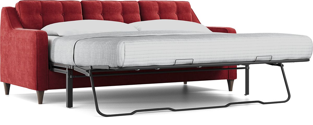 Cindy Crawford Hanover Ruby Red Chenille Fabric Premium Sleeper Chaise ...
