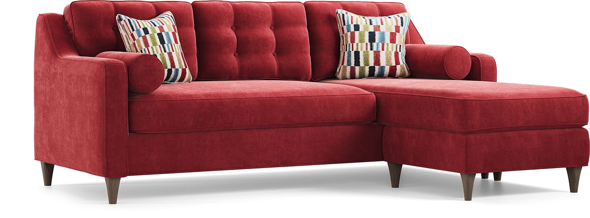Cindy Crawford Hanover Ruby Red Chenille Fabric Premium Sleeper Chaise ...