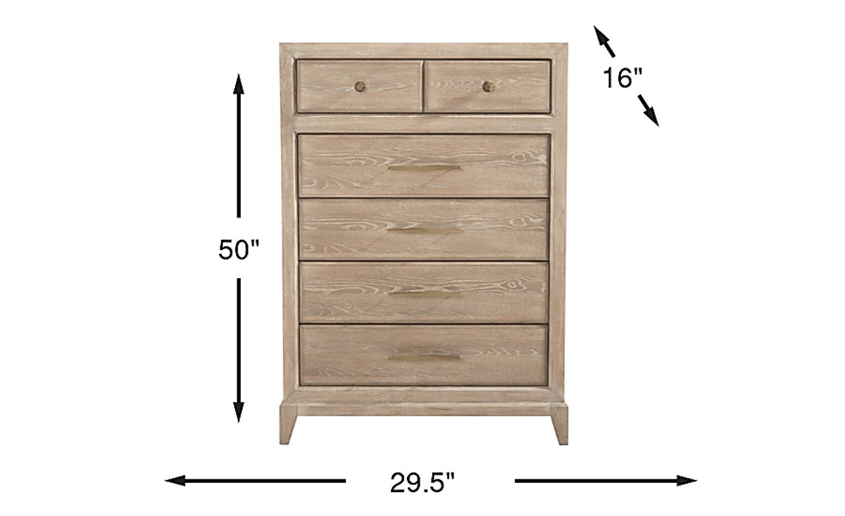 Cindy Crawford Kailey Park Light Oak Wood Chest | Rooms to Go