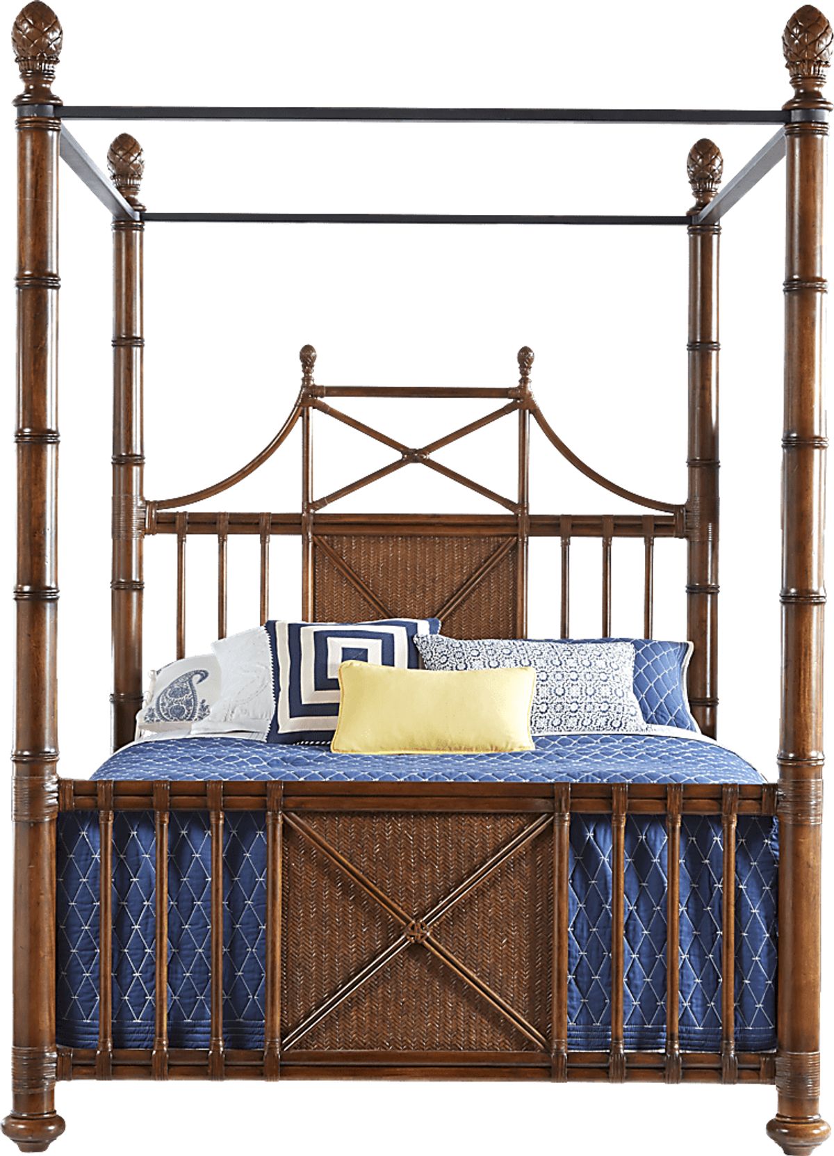 Cindy Crawford Key West Tobacco Dark Wood 4 Pc Canopy X King Bed ...