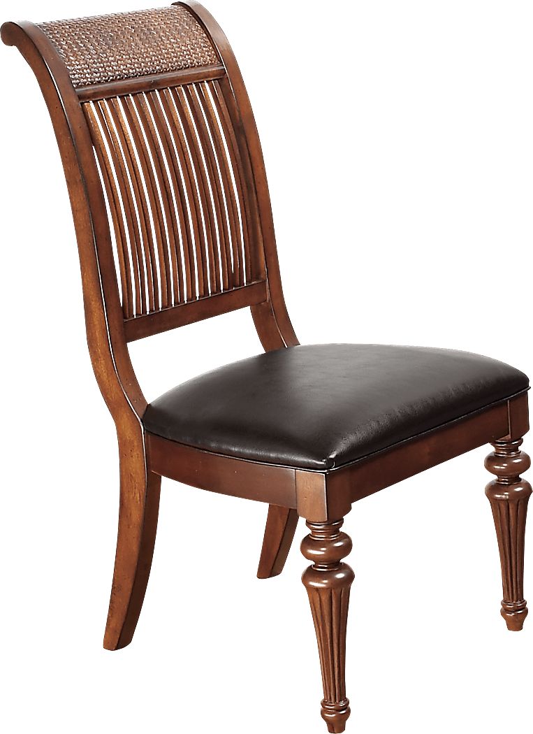 Cindy Crawford Home Key West Tobacco Slat Back Side Chair - Rooms To Go