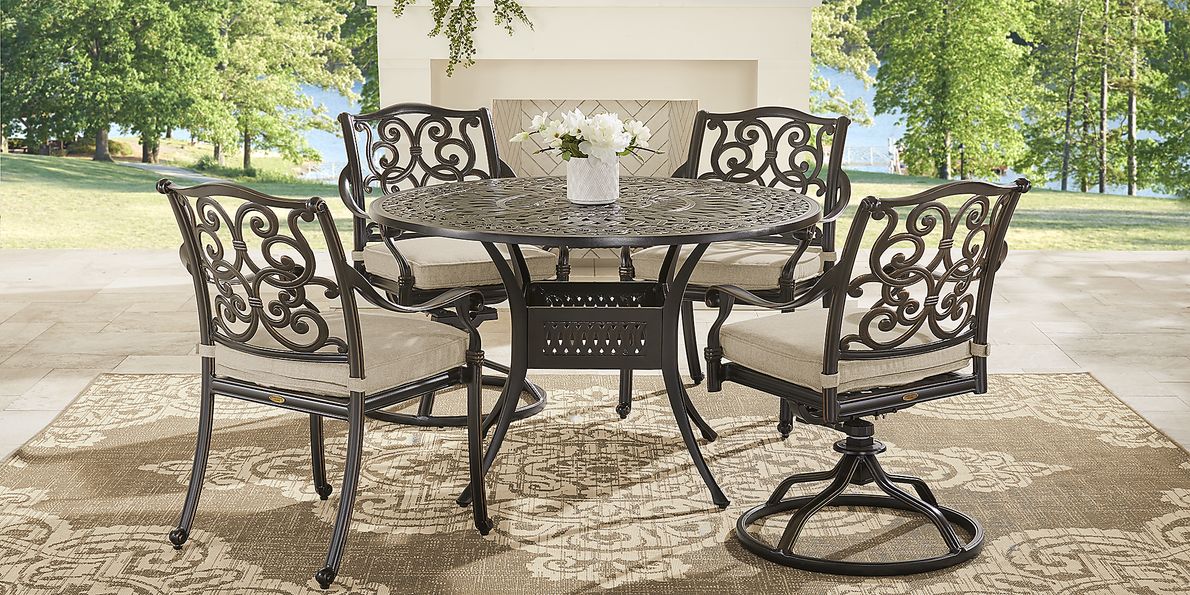 Cindy Crawford Home Lake Como Antique Bronze Outdoor Arm Chair with ...