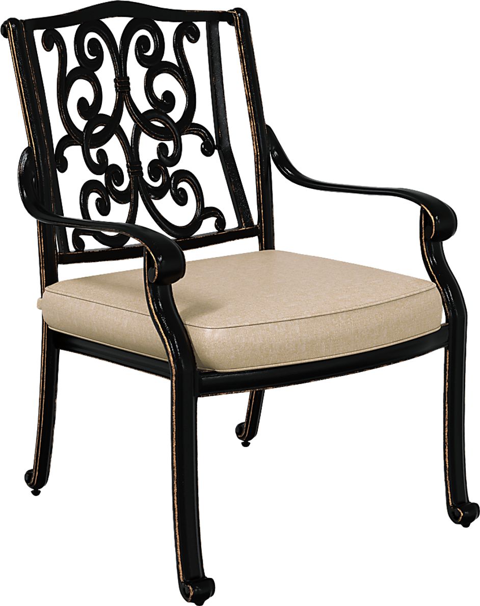 Cindy Crawford Lake Como Bronze Metal Malt Aluminum Outdoor Arm Chair ...