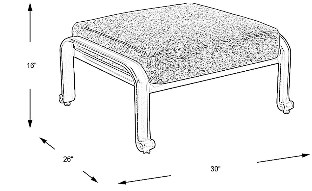 Cindy Crawford Lake Como Bronze Metal Malt Aluminum Outdoor Ottoman ...