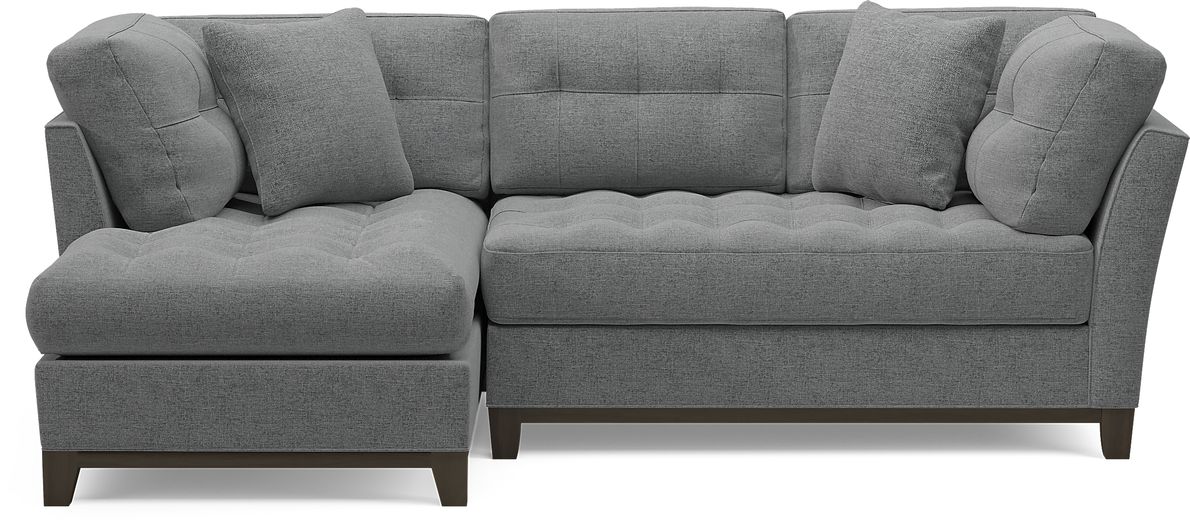 Cindy Crawford Metropolis Way Granite Gray Textured 2 Pc Left Arm ...