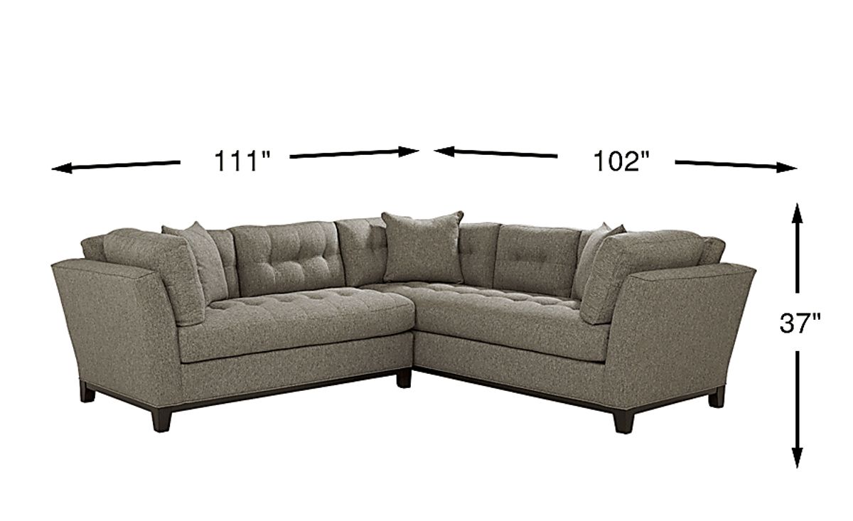 Cindy Crawford Metropolis Way Gray Textured 2 Pc Left Arm Loveseat ...