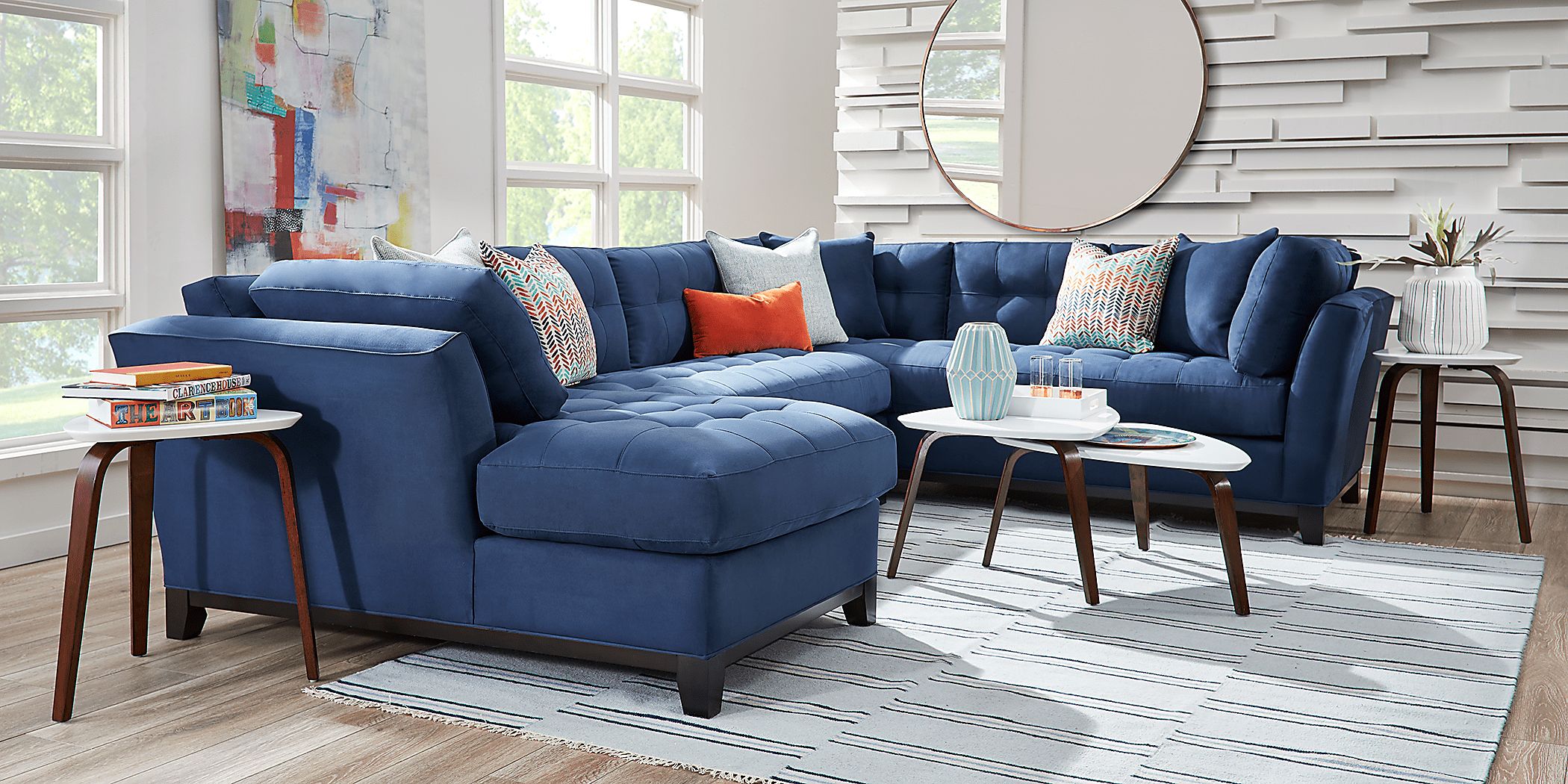 Cindy crawford blue sectional store