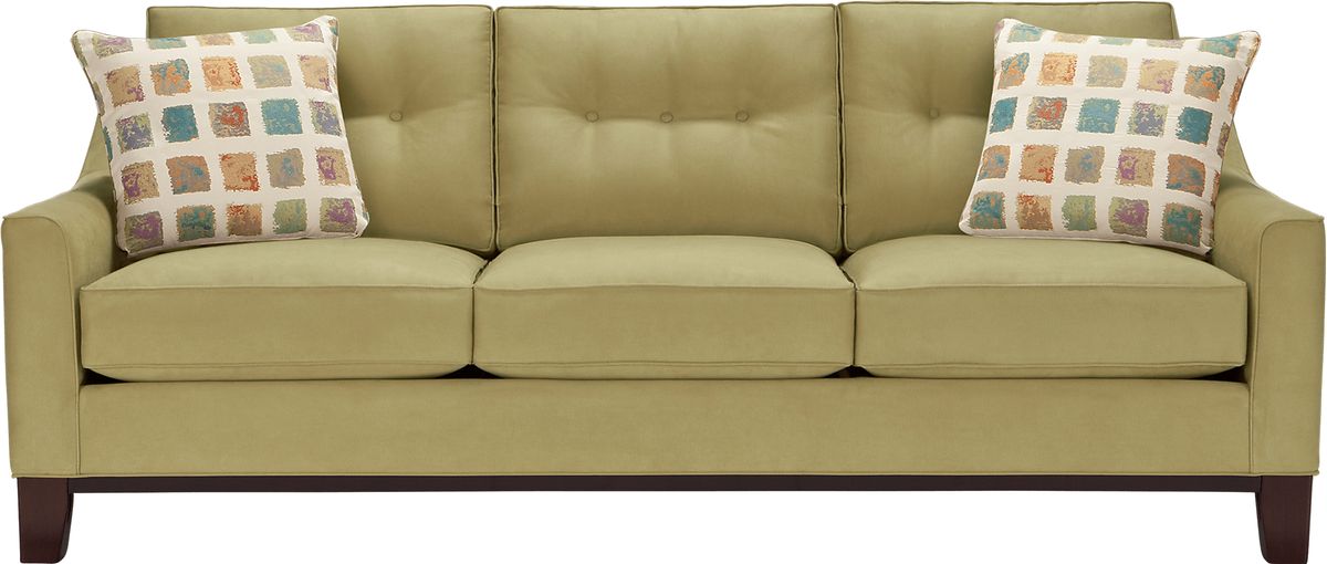 Cindy Crawford Montclair Wasabi Green Microfiber Sofa | Rooms to Go