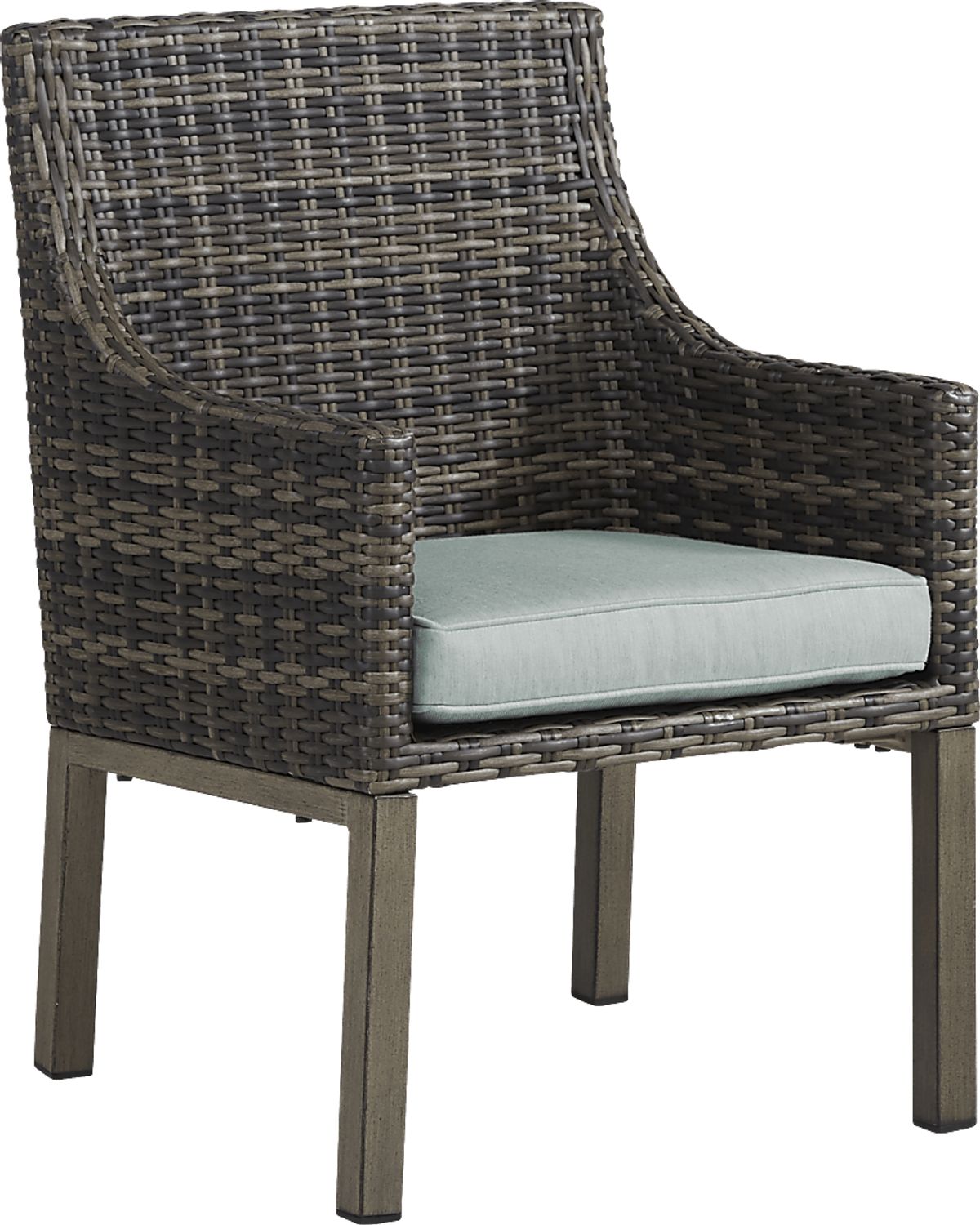 Cindy Crawford Montecello Wicker Mist Blue Outdoor Arm Chair | Rooms to Go