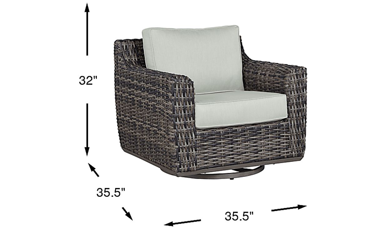Cindy Crawford Montecello Wicker Rollo Mist Outdoor Rocking,Swivel ...