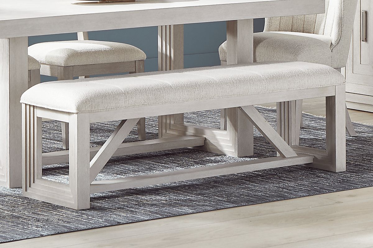 Cindy Crawford Royal Park 6 Pc Ivory Light Wood,White Beige Dining Room Set With Dining Table ...