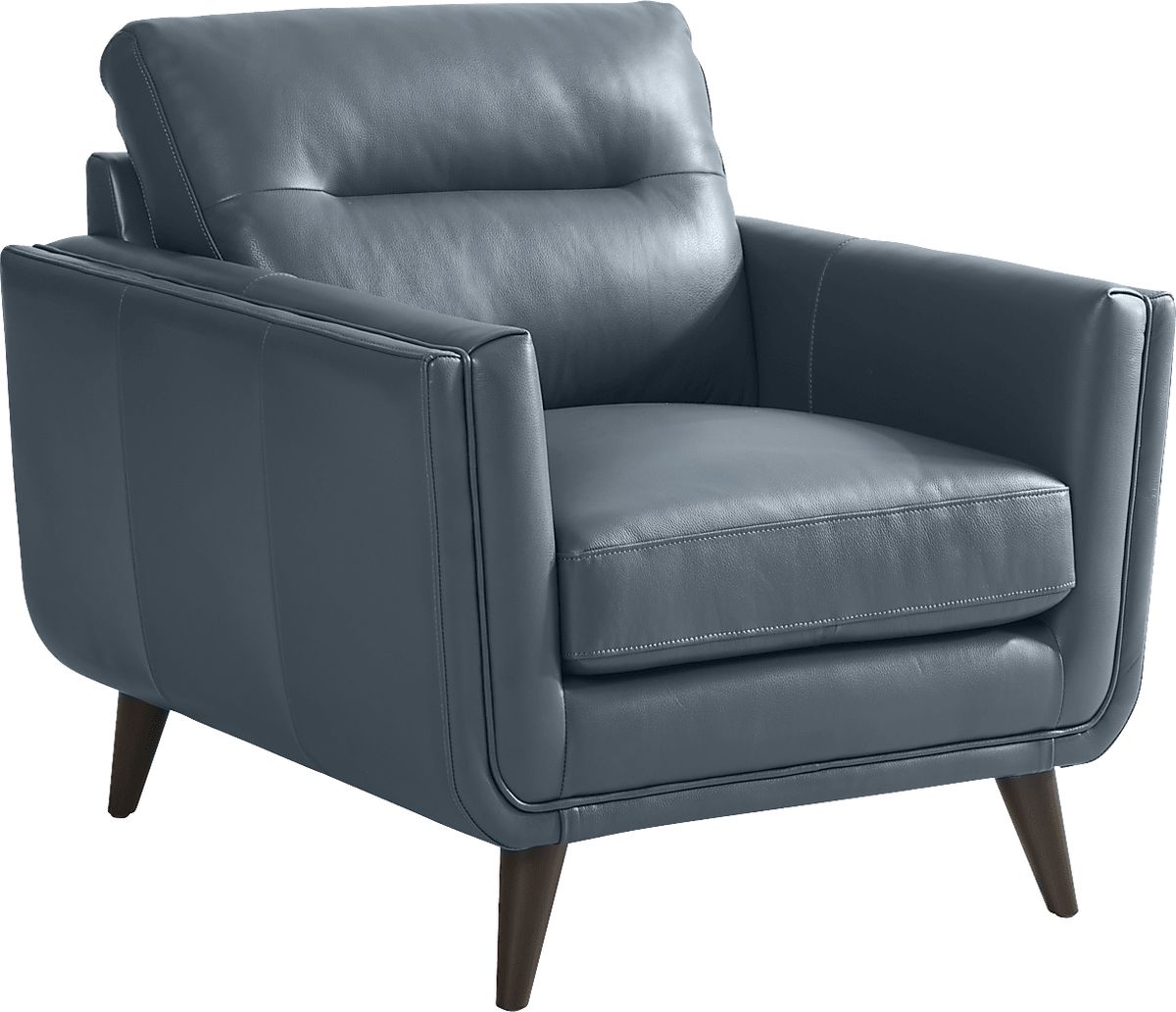 Cindy Crawford San Salerno Blue Leather Chair | Rooms to Go
