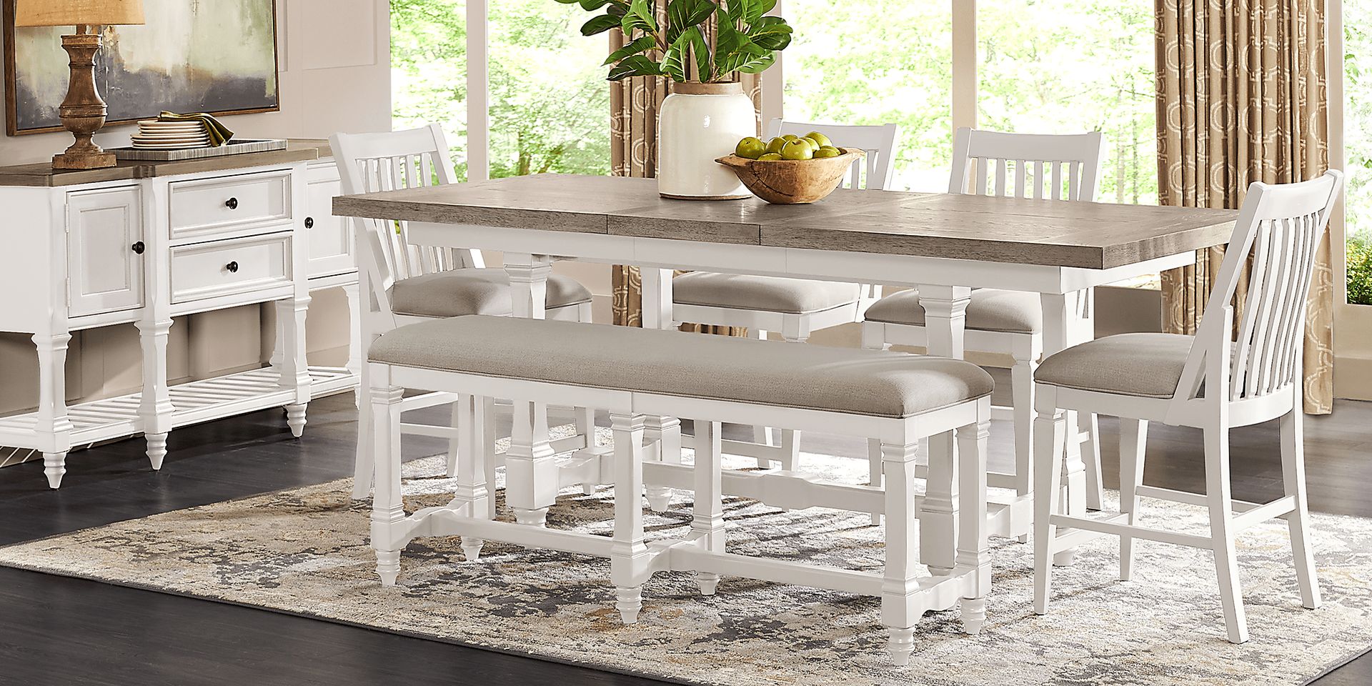 Cindy Crawford Shorewood White Colors,White Counter Height Dining Table ...