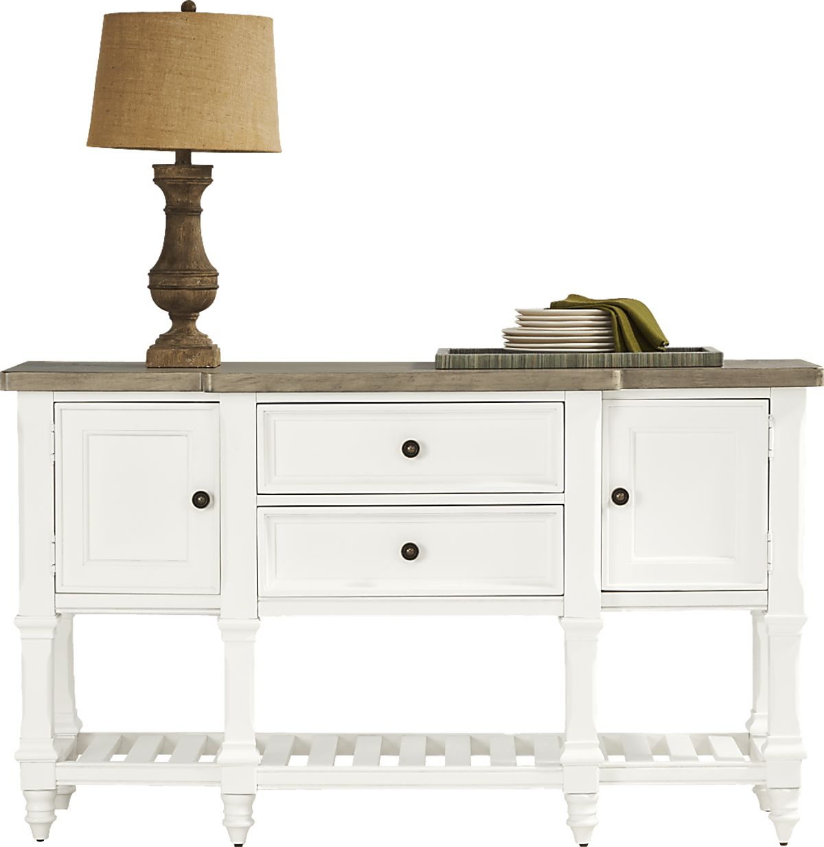Cindy Crawford Shorewood White Colors,White Beige Server | Rooms to Go