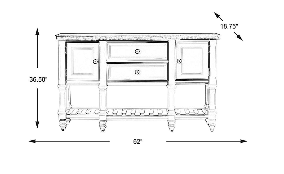 Cindy Crawford Shorewood White Colors,White Beige Server | Rooms to Go