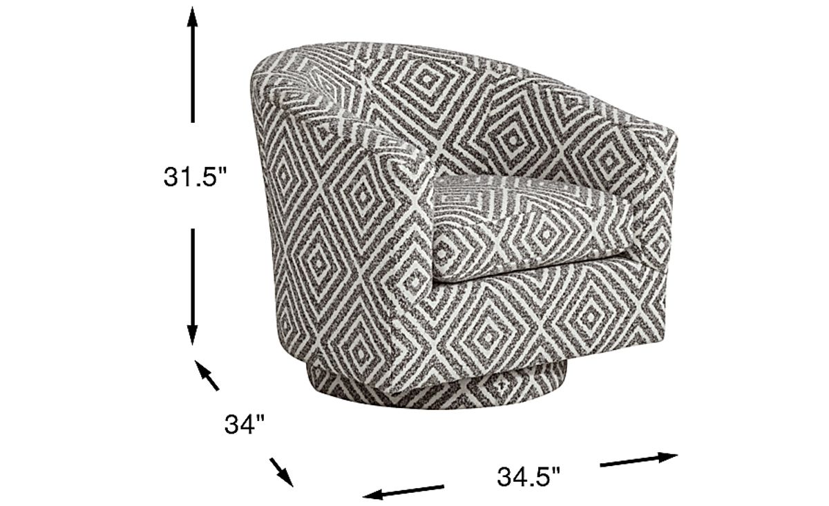 Cindy Crawford The Swerve Gray Boucle Swivel Chair | Rooms to Go