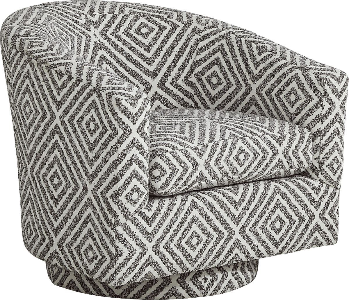 Cindy Crawford The Swerve Gray Boucle Swivel Chair | Rooms to Go