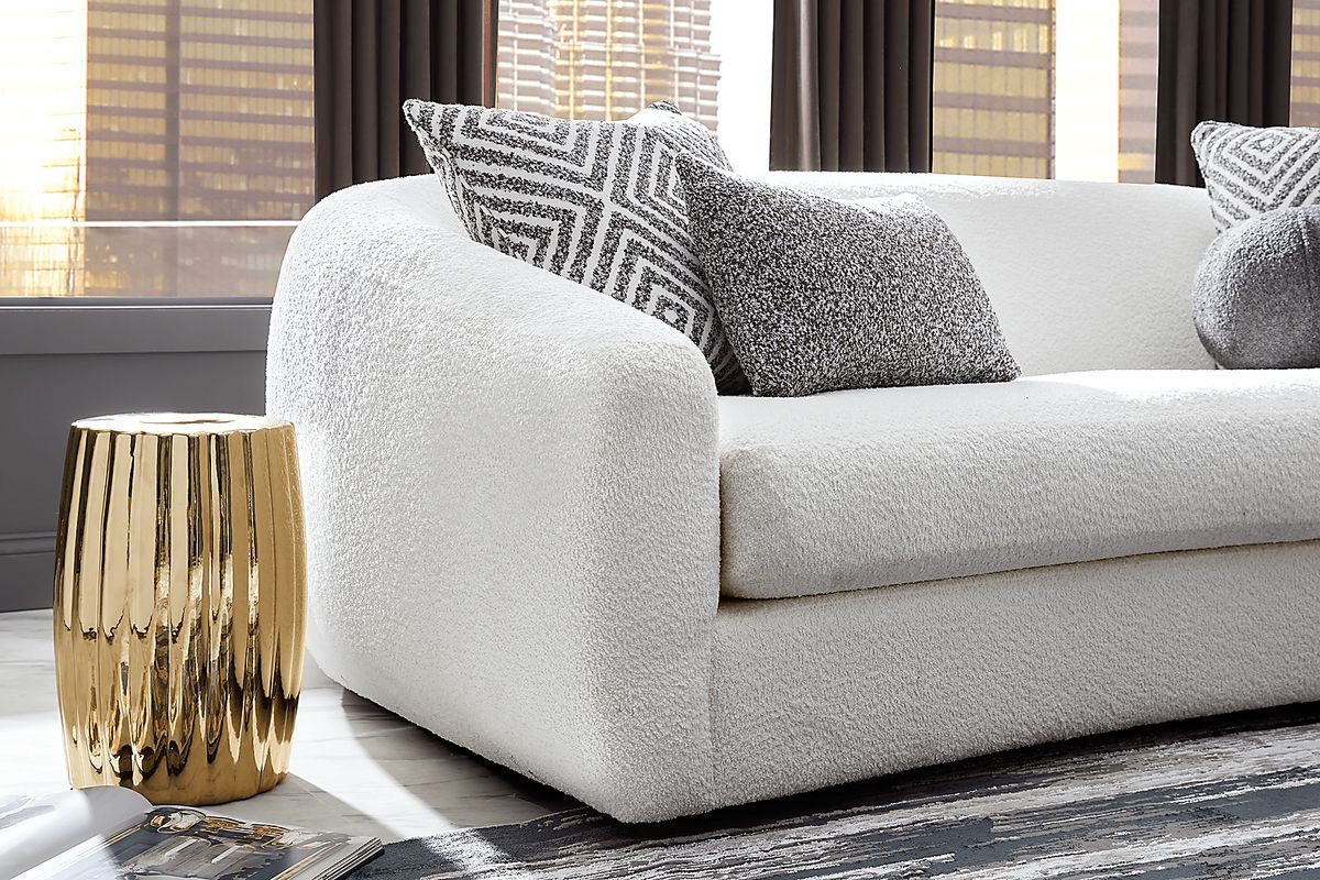 Cindy Crawford The Swerve 8 Pc White Boucle Living Room Set With Sofa ...