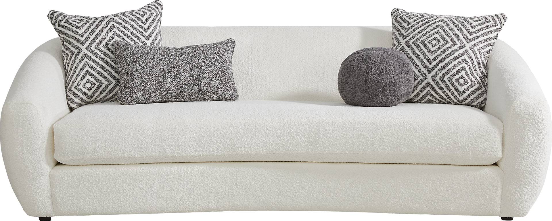 Cindy Crawford The Swerve 3 Pc White Boucle Living Room Set With Sofa ...