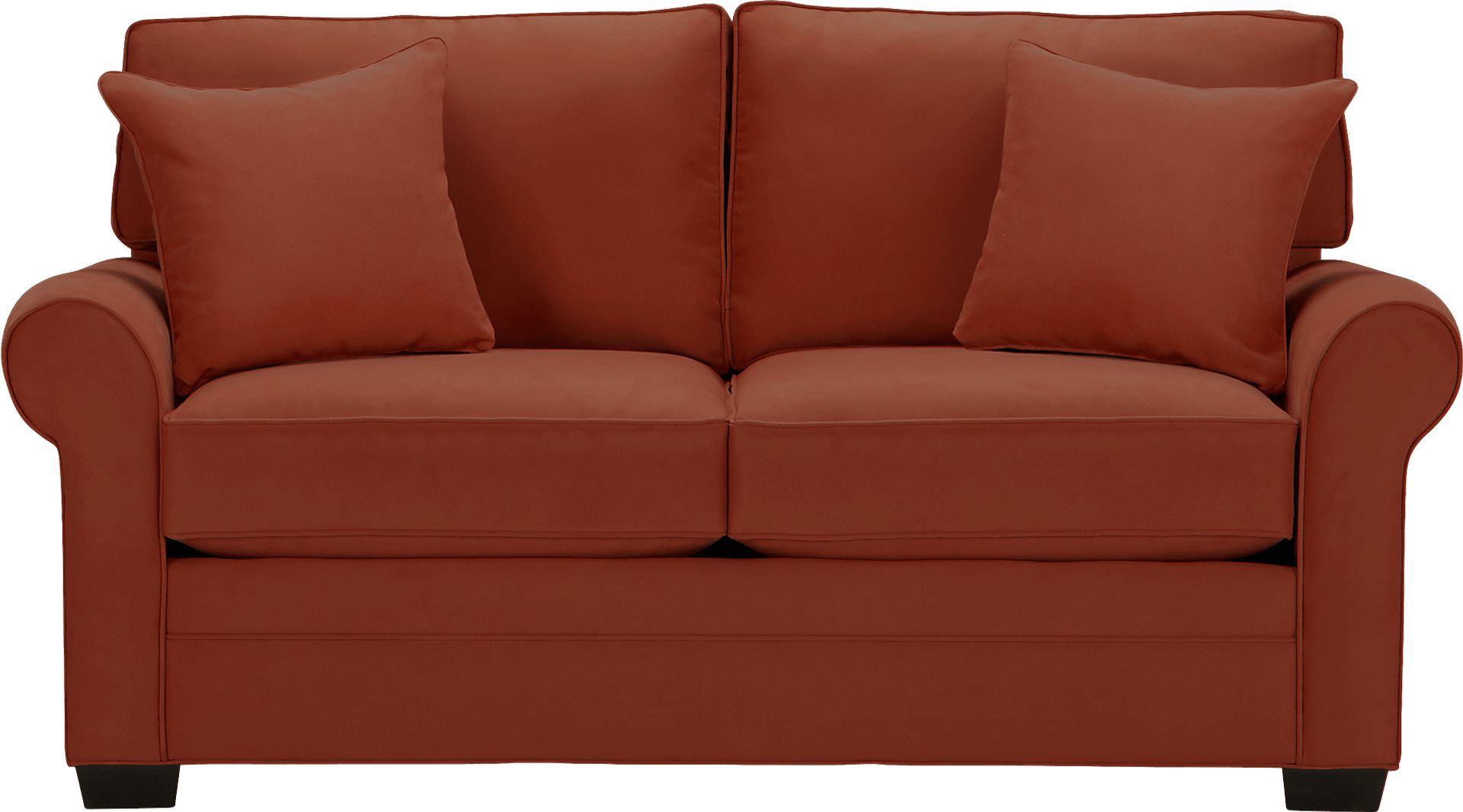 Cindy Crawford Bellingham Copper Orange Microfiber Sleeper Loveseat ...