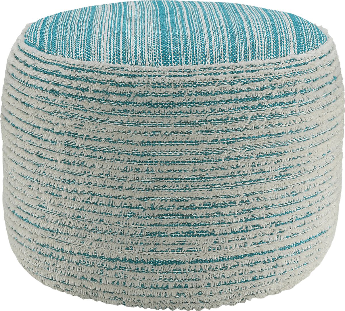 Cinnac Aqua,Blue Blue Polyester Fabric Poufs | Rooms to Go
