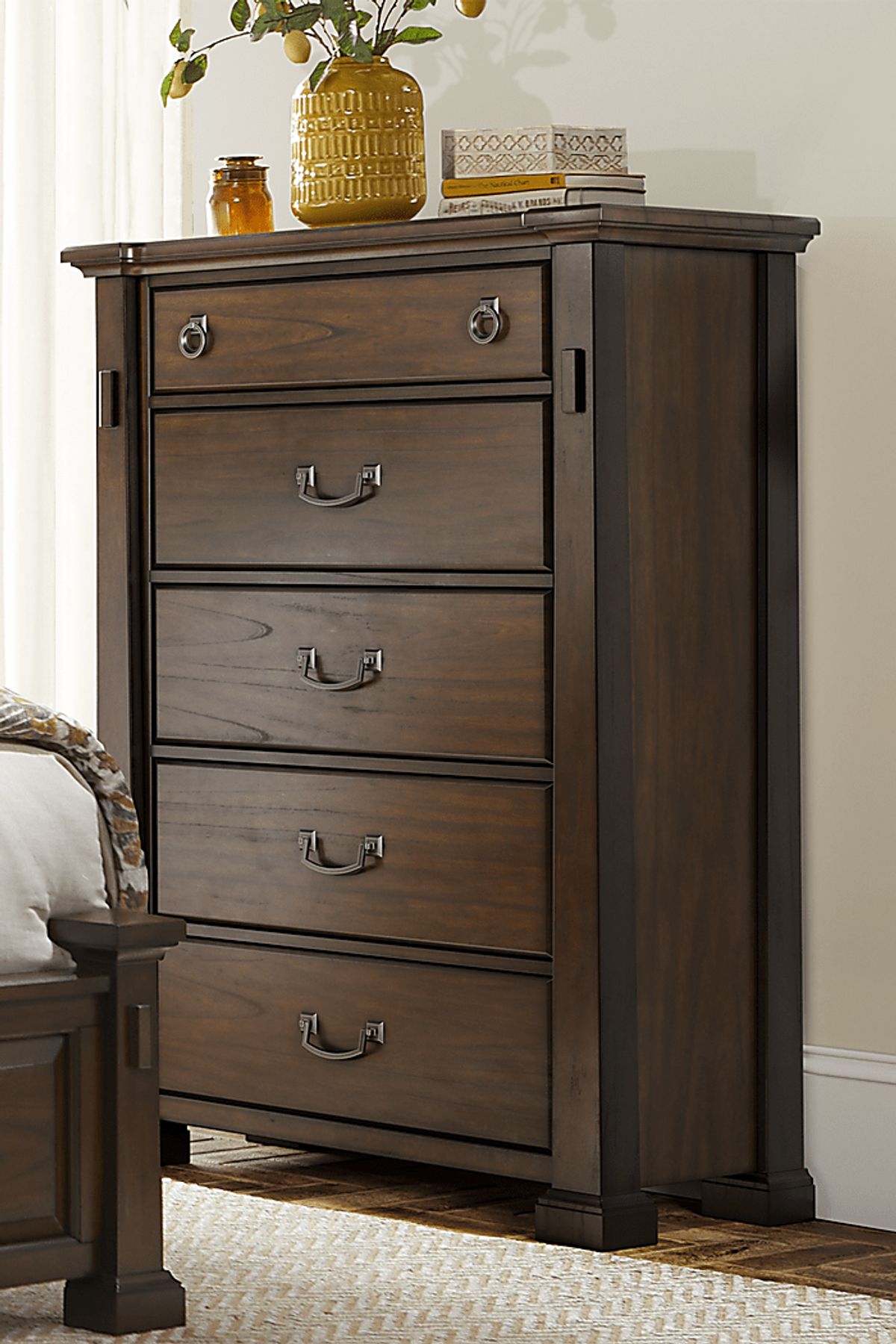 Clairfield Tobacco Dark Wood Chest | Rooms to Go