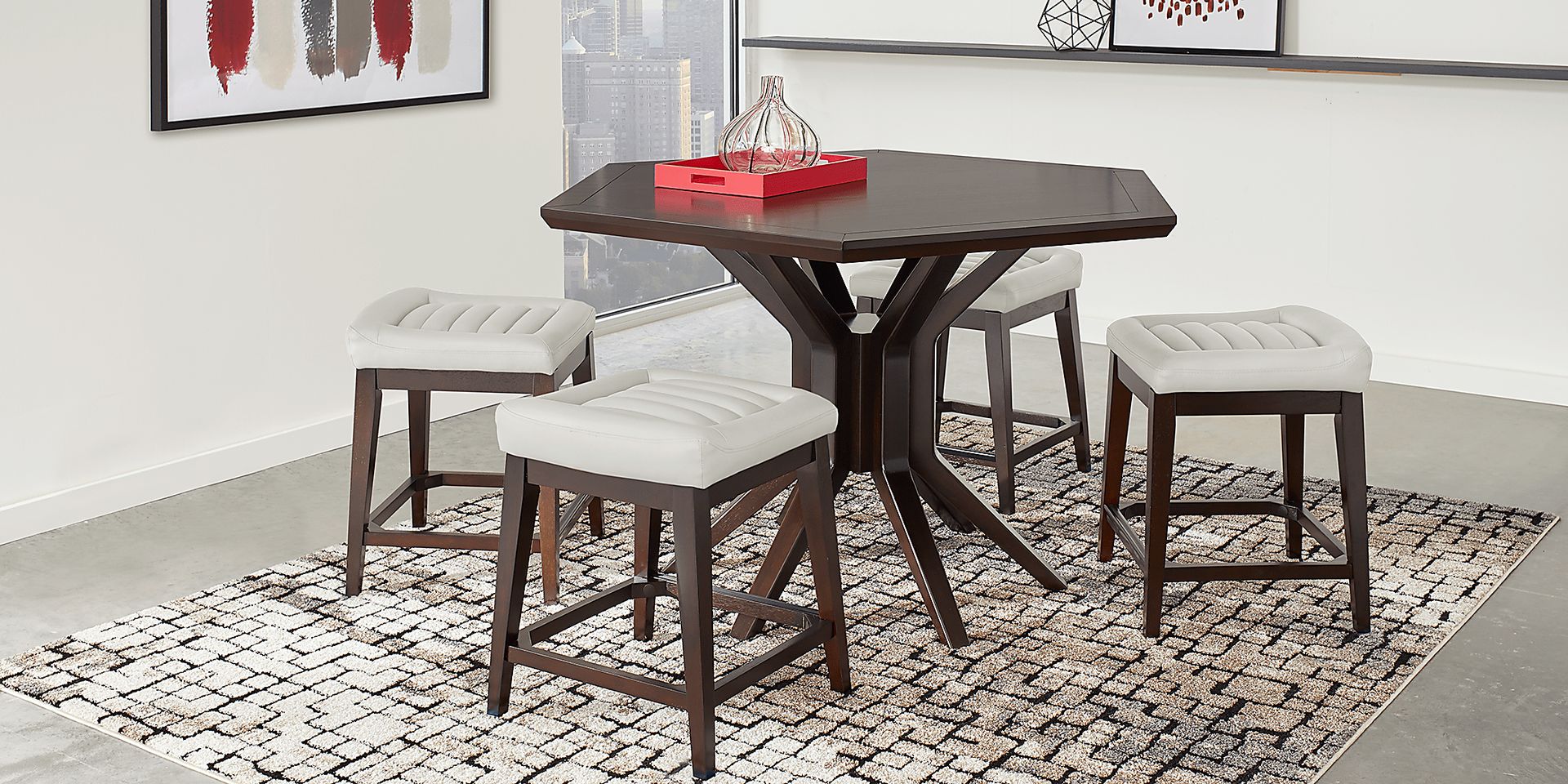 Clairmont Heights Merlot Dark Wood Counter Height Dining Table | Rooms ...