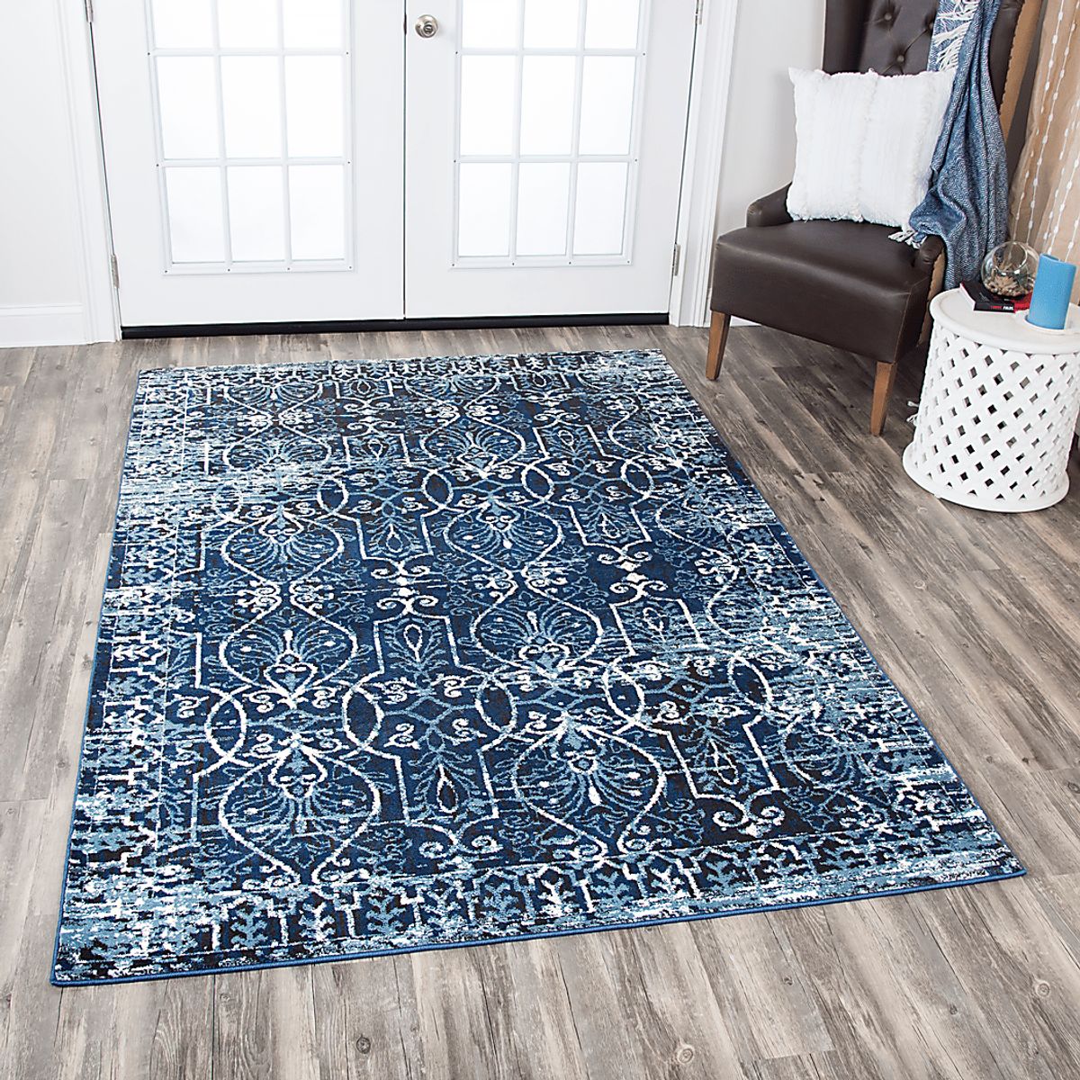 Clarae Blue Rug | Rooms to Go